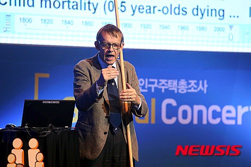 강연하는 한스 로슬링 교수