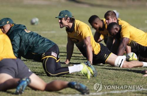 SOUTH AFRICA SPRINGBOK RUGBY PRACTICE