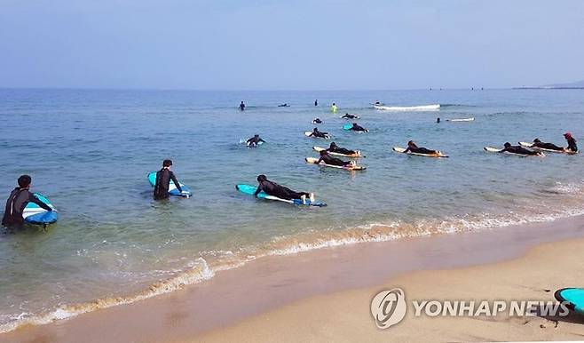 청정 강릉 금진해변에서 도전해본 서핑