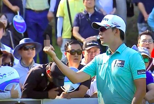 김비오, 손가락 욕설.. 우승 박수커녕 비난