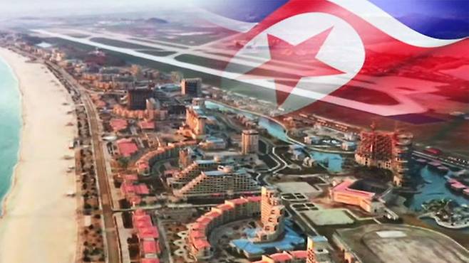 건강 이상설 김정은 원산갈마지구 지원 주민에 감사 전달