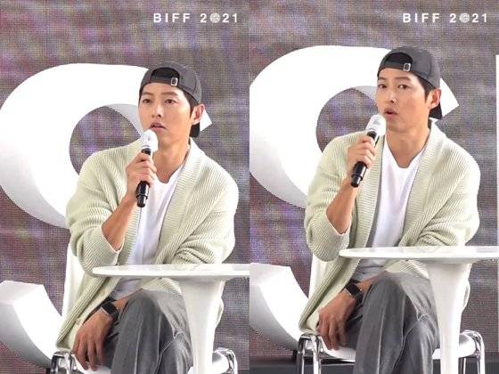 [26회 BIFF] 송중기 "개막식 MC, 조금이라도 도움이 되고 싶었다"