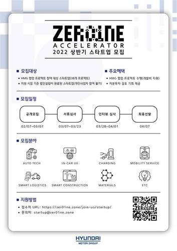 현대차그룹 상반기 제로원 엑셀러레이터 참가 스타트업 모집