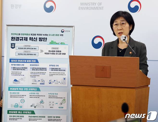 환경규제 혁신방안 발표하는 한화진 장관