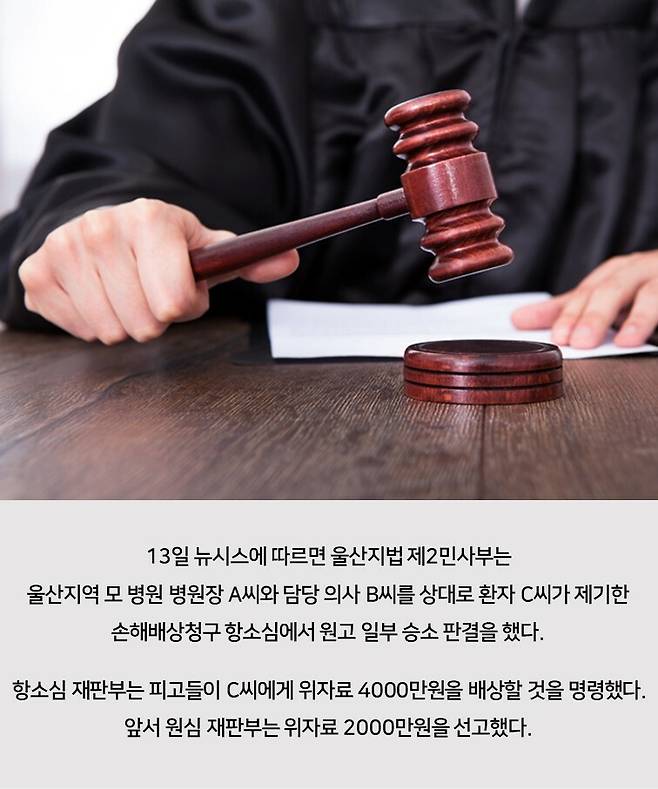 제왕절개술 후 거즈 두고 봉합24년 뒤 자궁 적출 4000만원 보상 법과생활