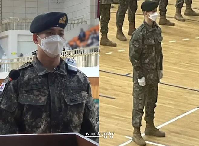 ‘이등병된 강태오 완전히 각 잡혔다
