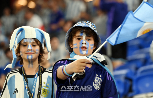 포토 아르헨티나 어린이 축구팬