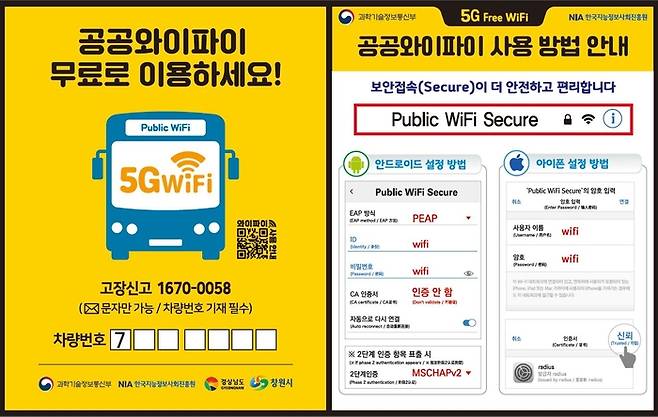 경남 시내버스 공공와이파이 5g 서비스 시행