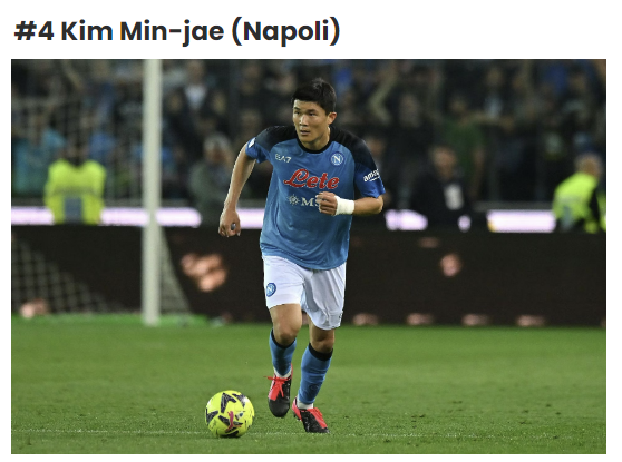 '맨유·뉴캐슬 러브콜' 김민재, U-28 수비수 '세계 4위'…디아스 1위