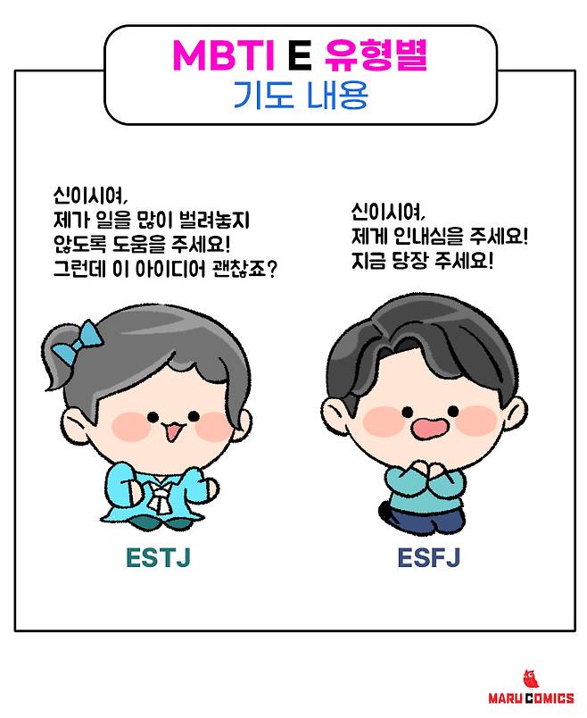 Mbti E 유형별 기도 내용 마루코믹스