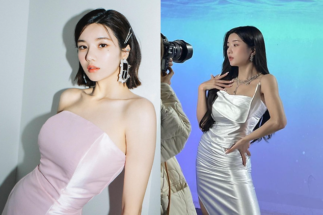 158cm놀라운 비율여신초밀착드레스핏 완벽해 난리난 여가수깜짝 놀랄 밀착슬림핏드레스룩 어썸클