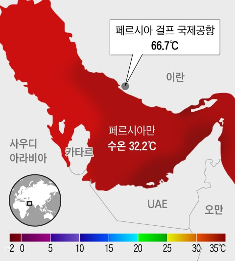 인체 버티는 한계 온도 넘겼다 이란 체감온도 667도