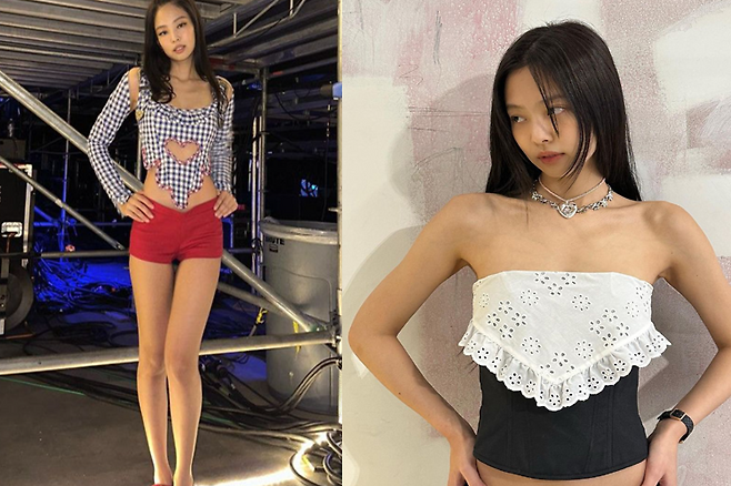 170cm같은데 160초반 놀라운 8등신비율 여가수미니룩 너무 예뻐 난리크롭티룩 어썸클