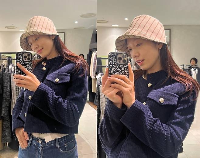 예쁜엄마 박신혜 엄마랑 백화점 쇼핑 코듀로이 재킷 예쁘네 패션엔