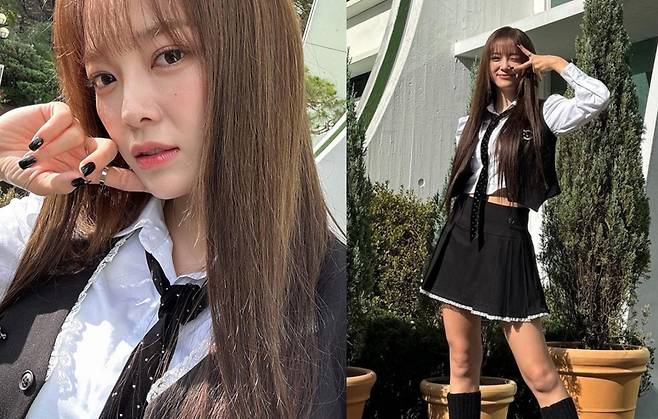 김세정 완벽한 비율과 미모로 완성한 시크 프레피룩 스타와 패션