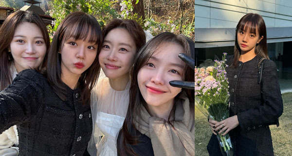 혜리 ‘소진 이동하 결혼 축하 트위드 미니원피스 하객룩 스타와 패션