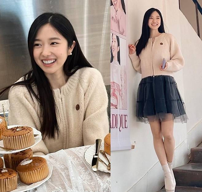 이혜성 아나 시스루 빵집 패션 러블리 시스루 샤스커트 나들이룩 패션엔