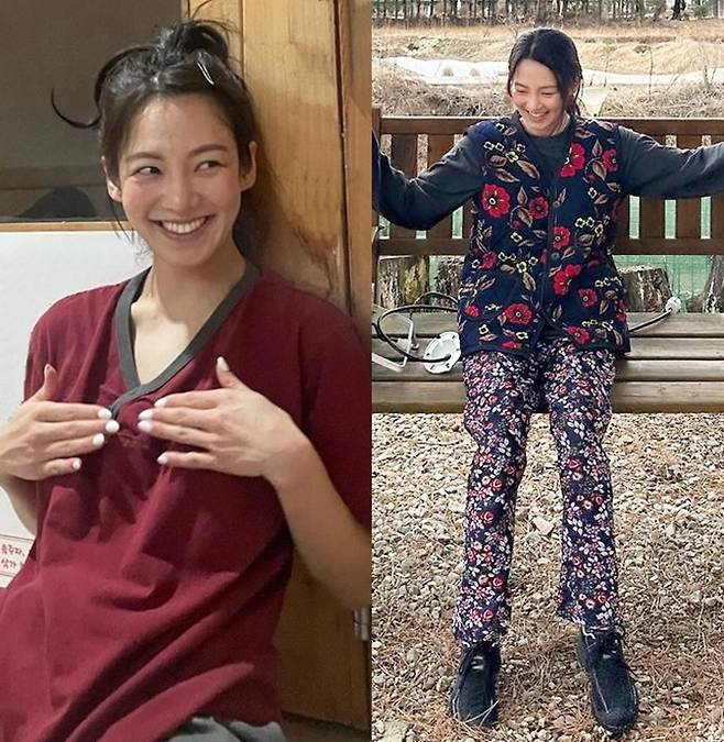 소녀시대 효연 꽃무늬 할머니 패션 한 겨울 제대로 굴욕없는 코티지코어룩 패션엔