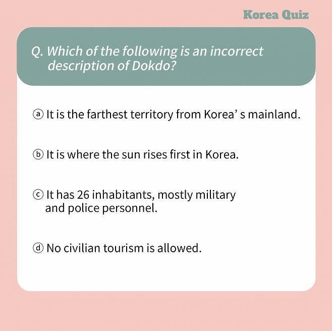 [Korea Quiz] Dokdo, jewel in East Sea