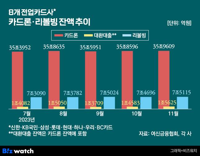 서민경제 위험 신호리볼빙·카드론 역대최대