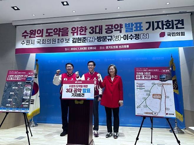 수원 갑·병·정 김현준 방문규 이수정 국힘 예비후보 8조원 규모 교통 공약 발표