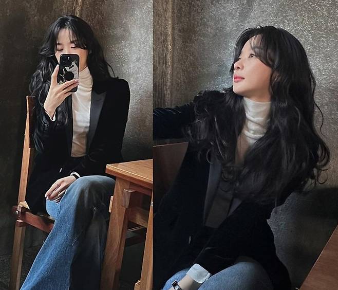 이청아 갈수록 짙어지는 시크美 코트 데님 팬츠룩 스타와 패션