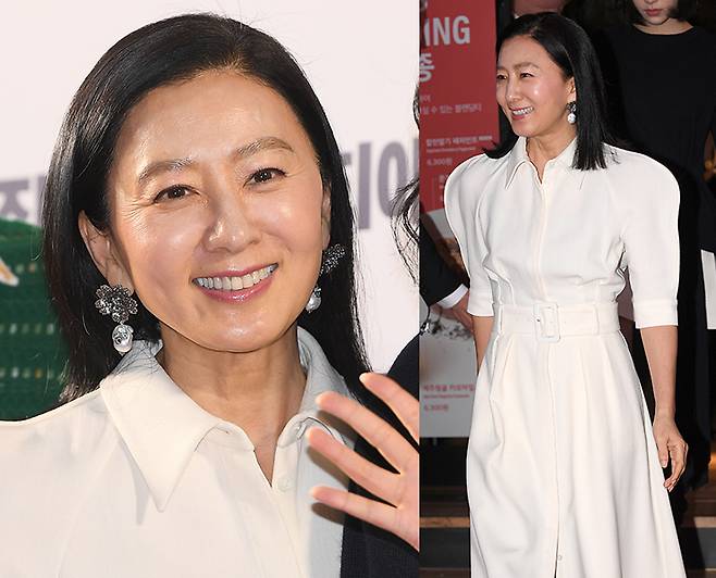 김희애 광채 미모 순백의 고운 자태 뽐낸 드레스룩 스타와 패션