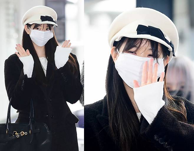 장원영 귀여움 한도초과 청순 미모 뽐낸 빵모자 코트 공항패션 스타와 패션