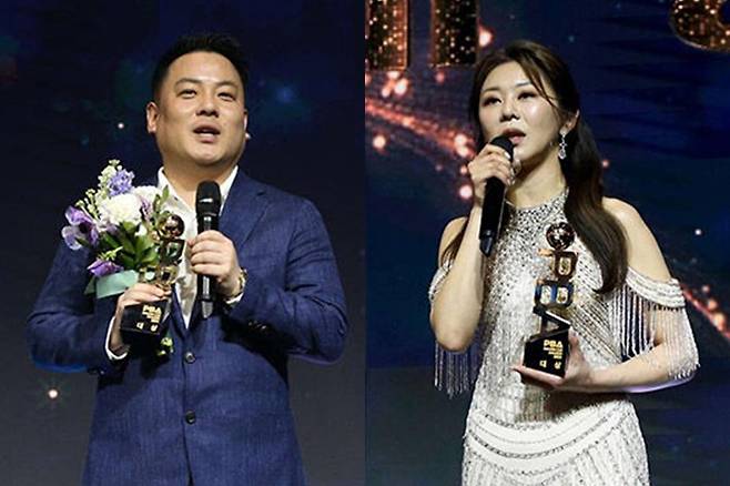조재호·김가영 ‘당구의 왕 프로당구 남·여 대상 수상