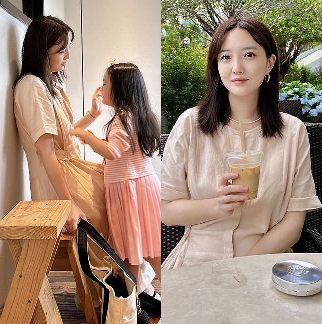 김소영 아나 닮은꼴 스타일의 청순 모녀 4살 딸과 홍콩 원피스 시밀러룩 패션엔