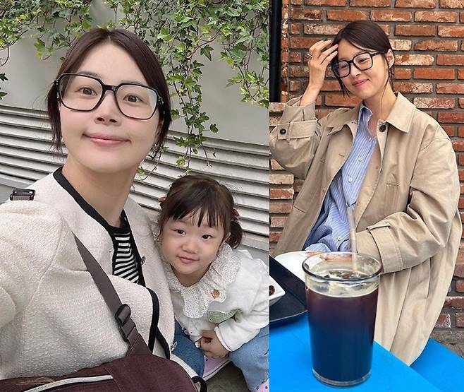 한지혜 너무 귀여운 닮은꼴 모녀 훌쩍 큰 3살 딸과 트위드 커플 나들이룩 패션엔