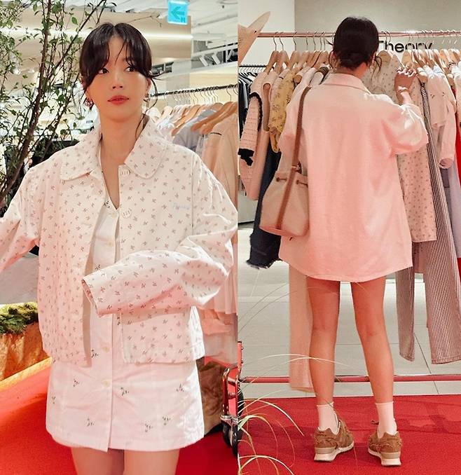 기은세 하의는 어디에 미니 원피스 가린 오버핏 하의실종 백화점 나들이룩 패션엔