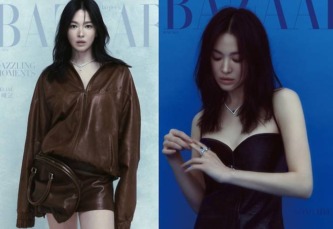 송혜교 이런 모습 처음이야퇴폐美의 극치 반전 매력 원피스 가죽 셋업 패션 스타와 패션