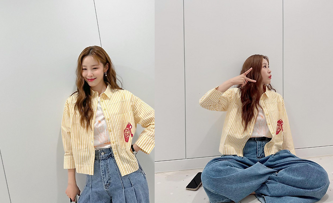 전효성 스트라이프 셔츠와 청바지 입고 러블리한 근황 라이프업