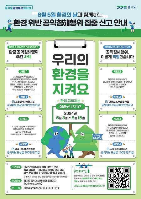경기도 환경분야 공익침해 신고기간 2주간 운영