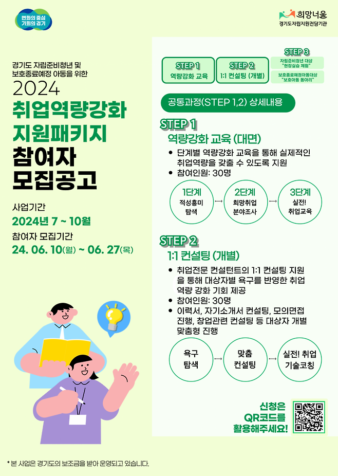 경기도 자립준비청년 취업역량 강화 패키지 지원