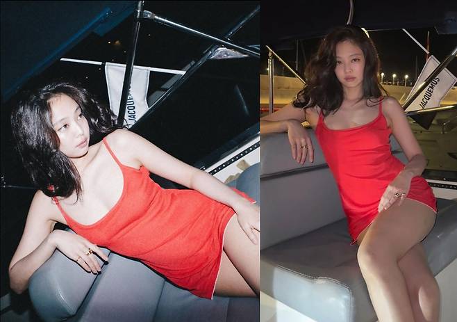 제니 밤파티에 뜬 레드 핫걸 민소매 원피스 입고 고혹적 미모 뽐내 스타와 패션