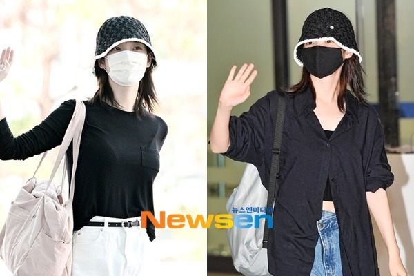 아이유 명품 대신 2만원짜리 모자‥공항패션도 수수해