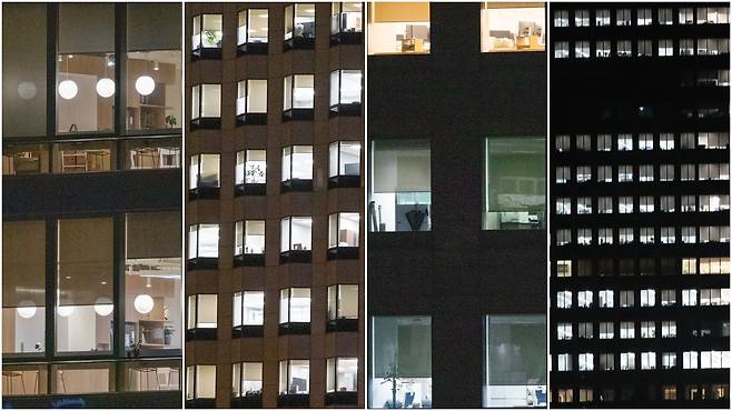 C컷 자정 지난 시각 사람도 없는데 불 켜진 사무실