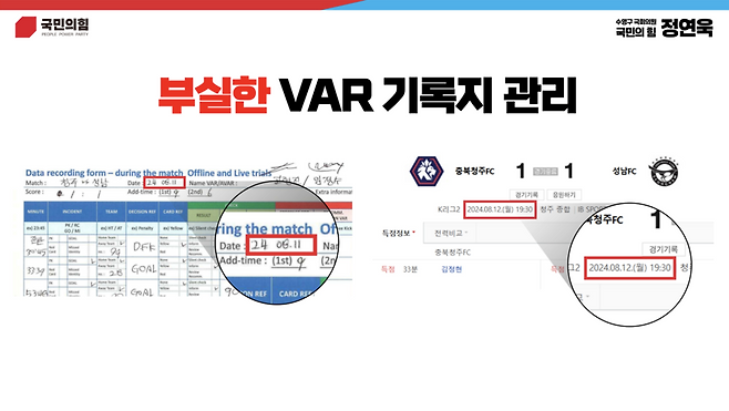 [국정감사] 회장은 VAR로 지적받고 있는데? 심판위원장은 '모르쇠'로 SNS