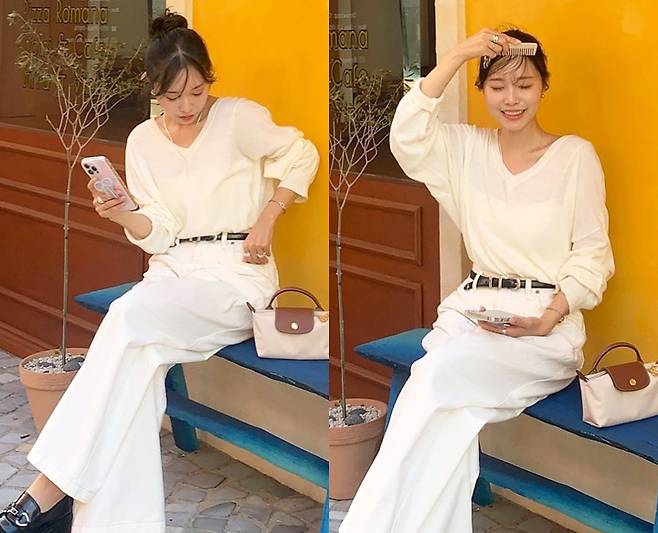 박성광 아내 이솔이 셀럽 다 됐네 시스루 니트 입고 햇살 머금은 여신 미모 뷰티는 내운명
