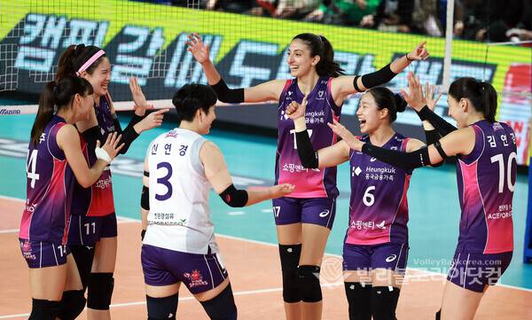 김연경 투트크 정윤주 삼각편대 43점 합작 흥국생명 파죽의 8연승