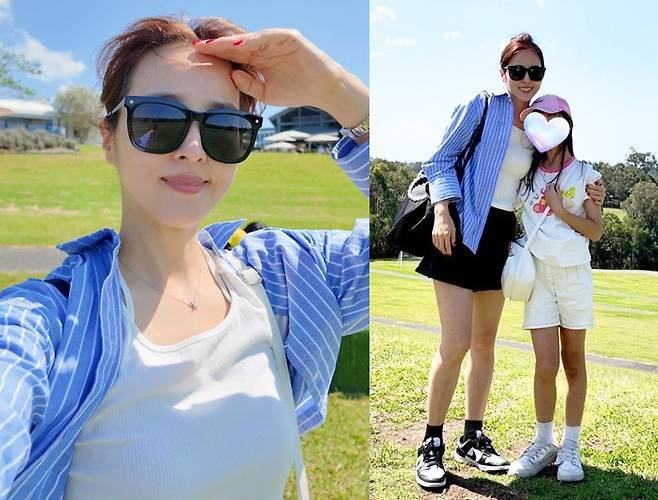 한혜진 9살 딸과 호주 여행 스트라이프 셔츠로 소녀 같은 매력 뽐내 스타와 라이프