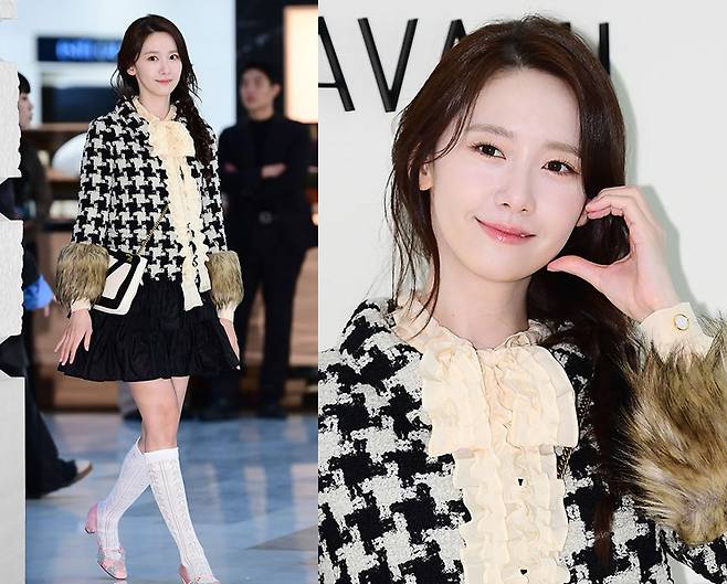 윤아 여의도에 뜬 ‘인형 비율 비주얼 여신 로맨틱한 트위드 재킷미니스커트룩 뷰티는 내운명