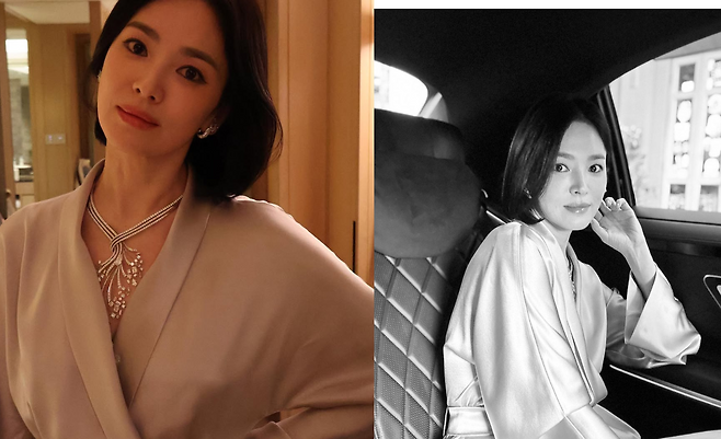 송혜교 실크 자켓 입고 우아미 선보여 라이프업