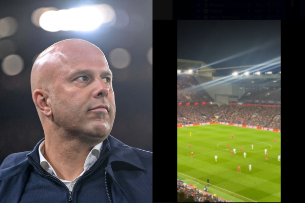 'PL+UCL 1위' 리버풀 팬들 행복사! 15년 만에 레알 2-0 격파→“아르네 슬롯~” 감독 응원가 떼창