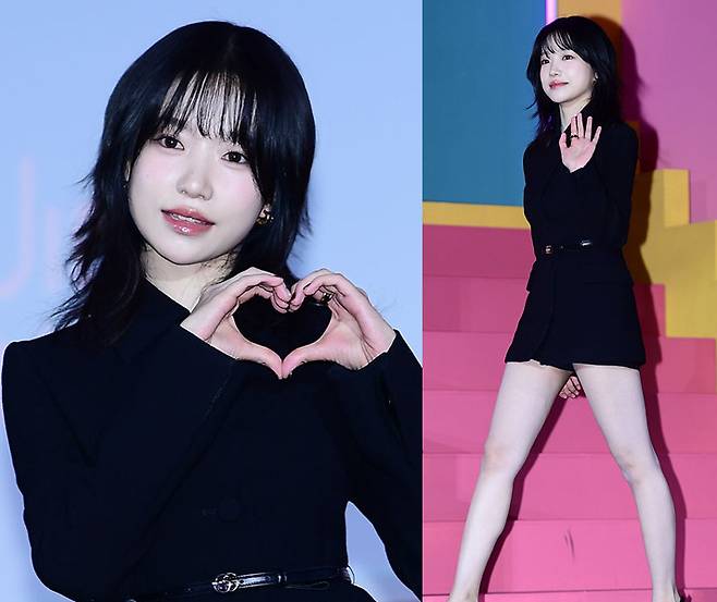 조유리 너무 짧은 치마에 마네킹 비율 불쑥 인형이 따로 없는 올블랙 슈트룩 뷰티는 내운명