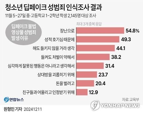 그래픽 청소년 딥페이크 성범죄 인식조사 결과