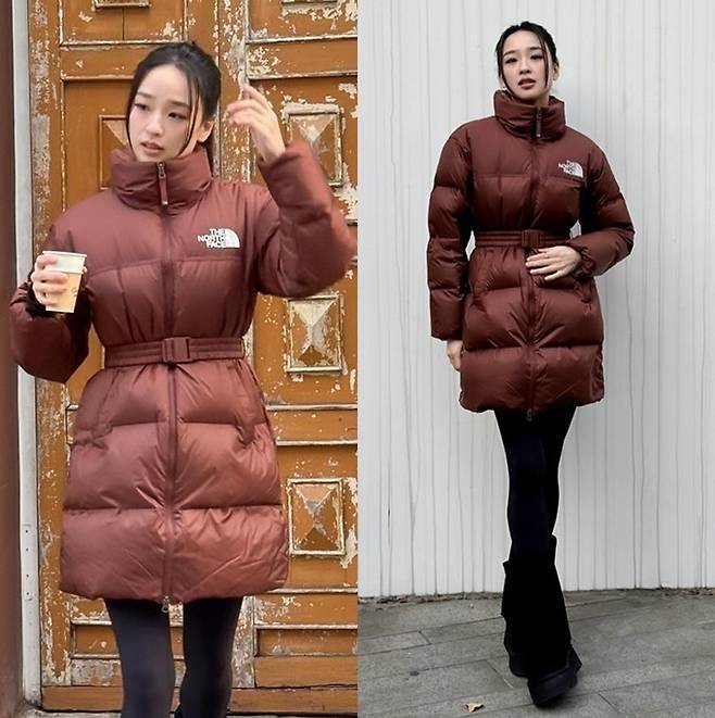 손연재 슬림한데 더 슬림 레깅스와 완벽 시너지 초슬림 벨티드 패딩룩 패션엔