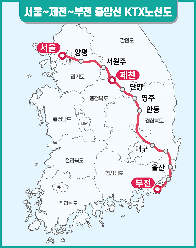 Ktx 중앙선 완전개통 제천에서 부산까지 2시간 대 제천시 제천역 新 르네상스 연다